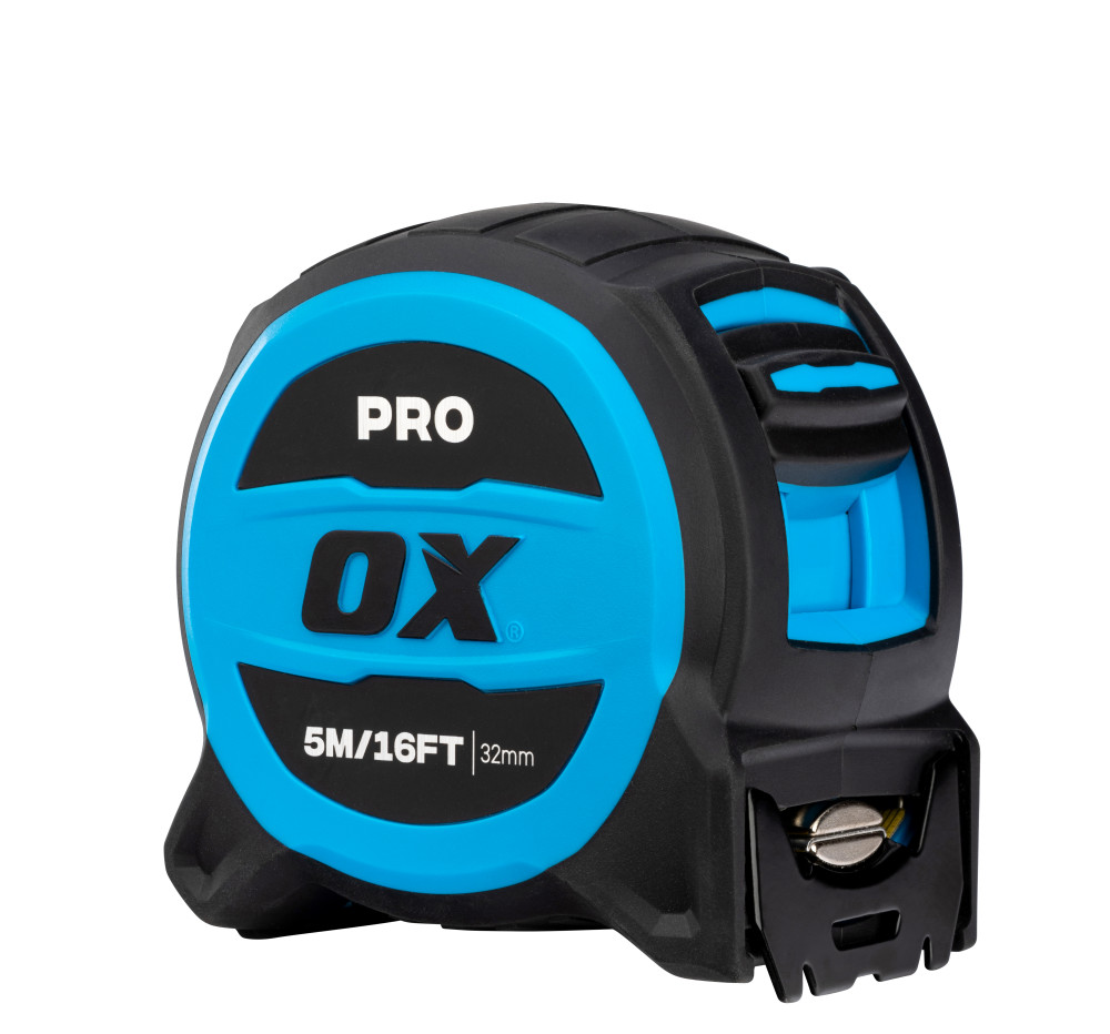 OX Pro 5m/16ft Tuff Blade Tape Measure - Magnetic Dual Hook & 32mm Wide ...